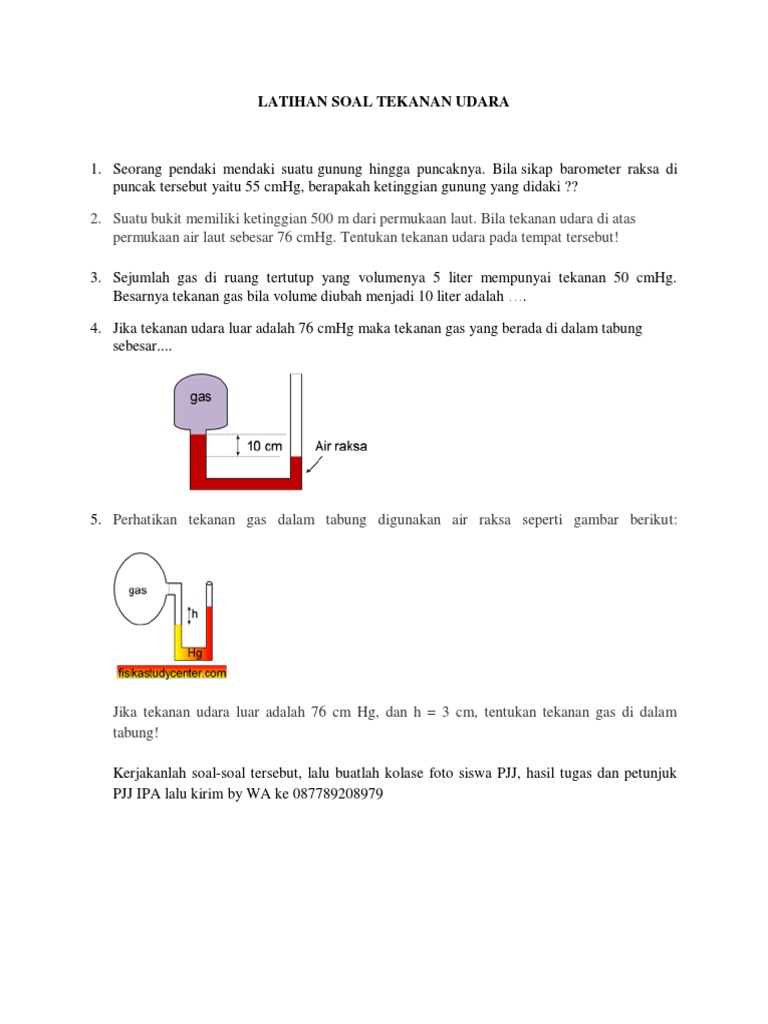 Latihan Soal Tekanan Udara | PDF