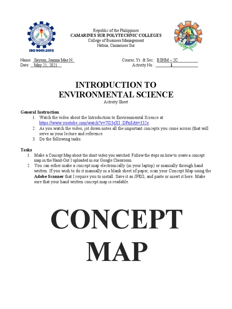 Activity 1 - Introduction To Environmental Science | PDF | Natural ...