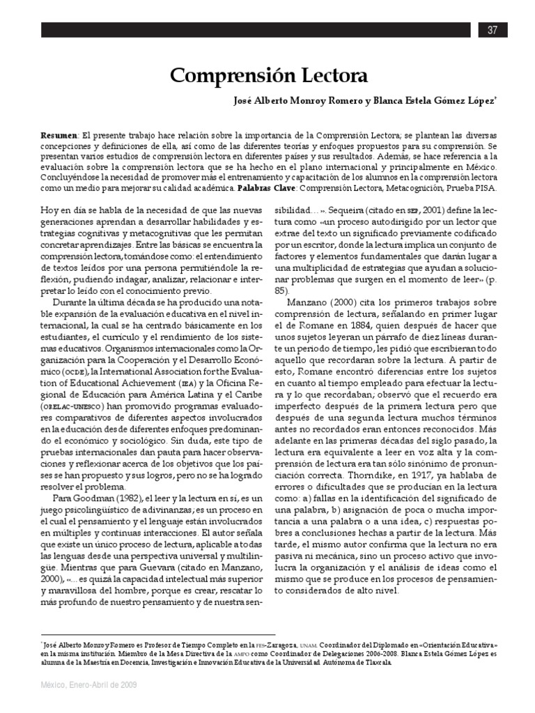 Comprension Lectora | PDF