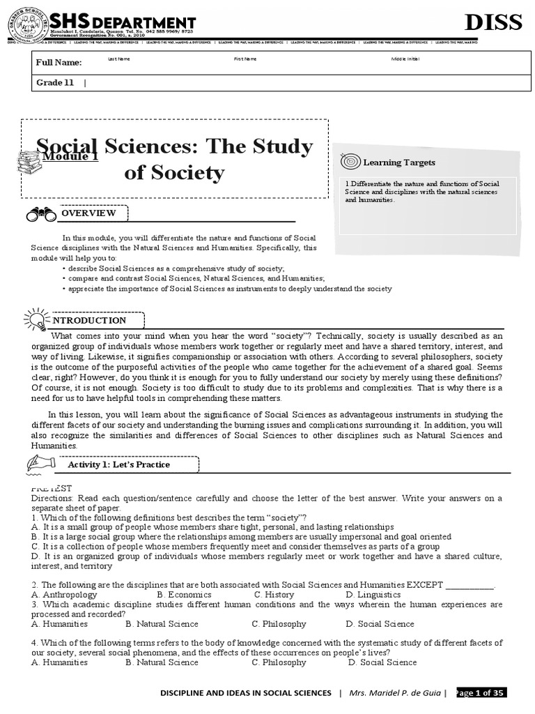 Understanding Society through the Lens of Social Sciences: A Study of ...