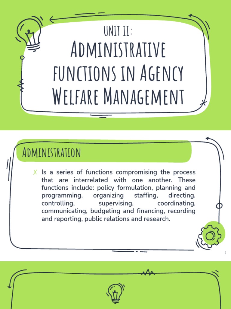 Administrative Functions in Welfare Management | PDF | Policy | Goal