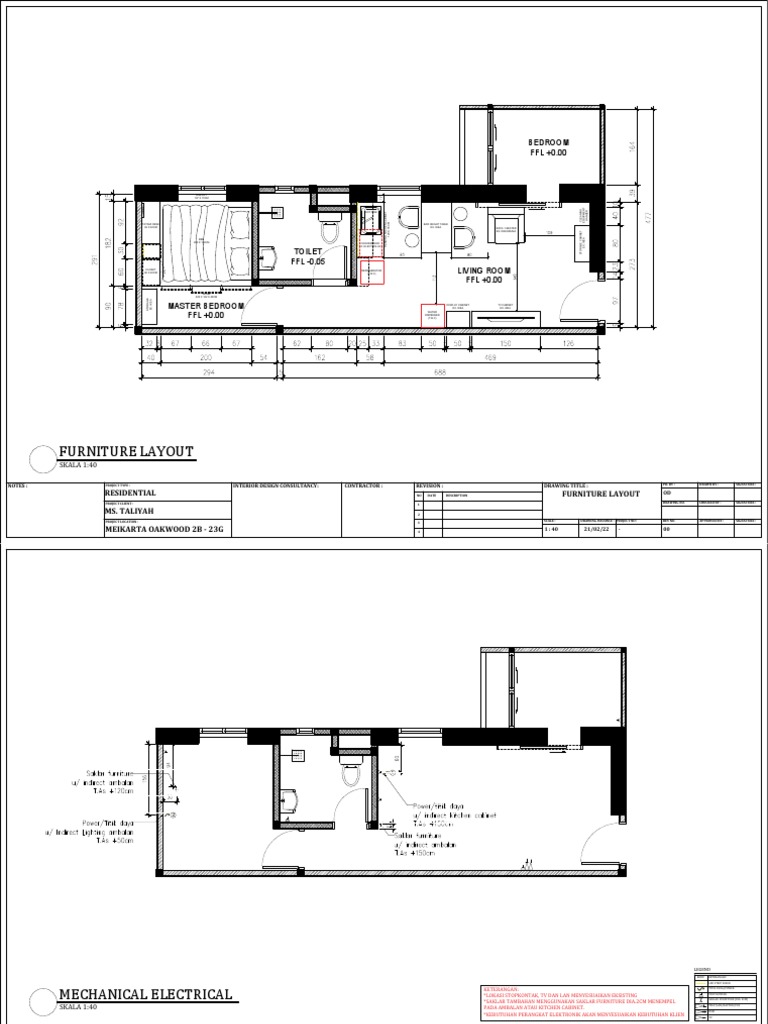 Furniture Layout: Bedroom FFL +0.00 | PDF | Interior Design | Tools