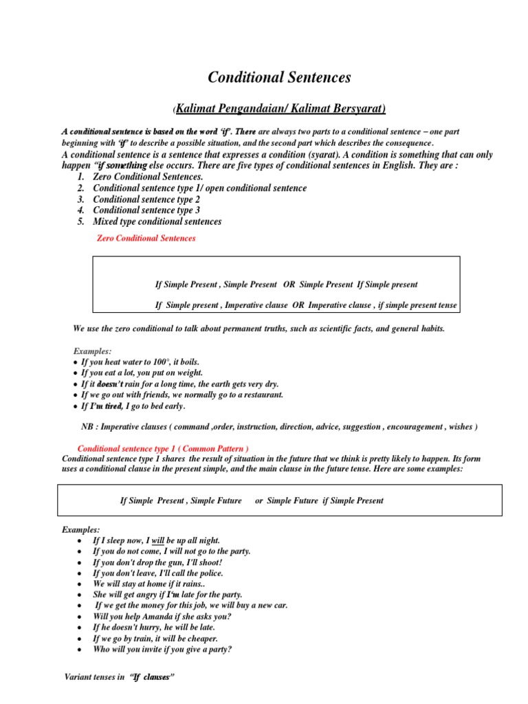 Conditional Sentences | PDF | Sentence (Linguistics) | Syntax