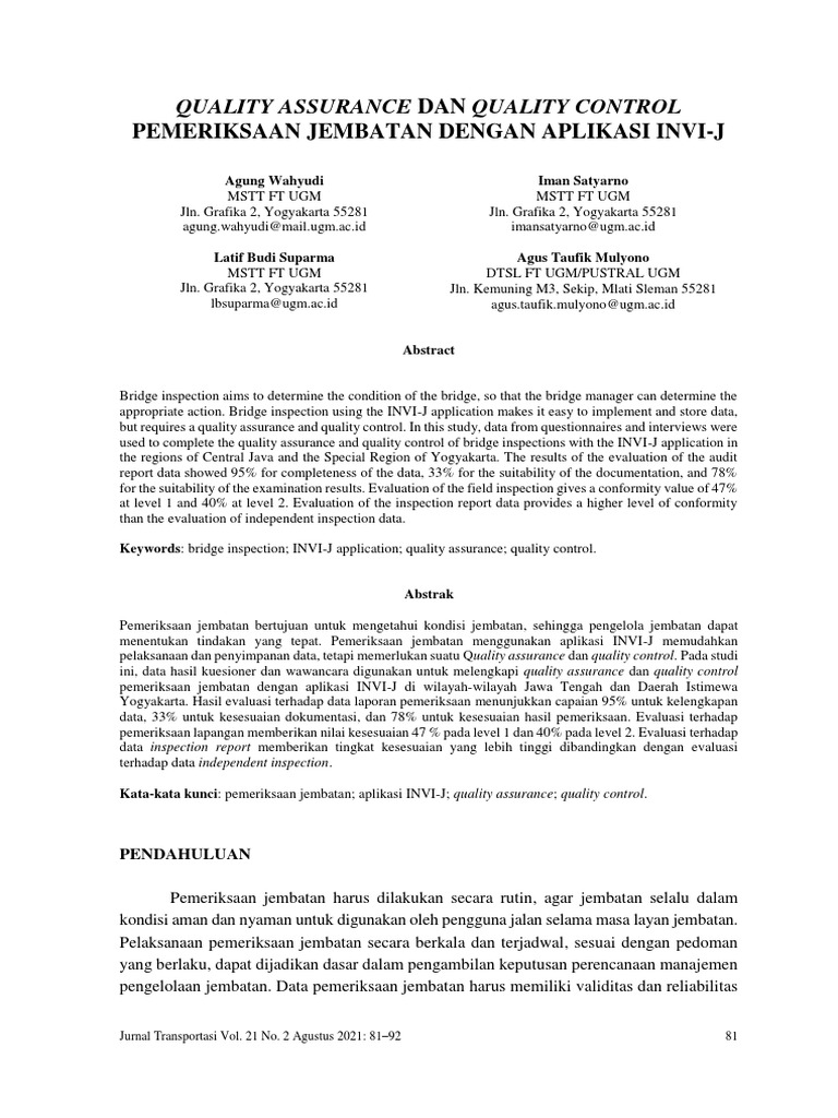 Evaluating Quality Assurance and Quality Control Methods for Bridge ...