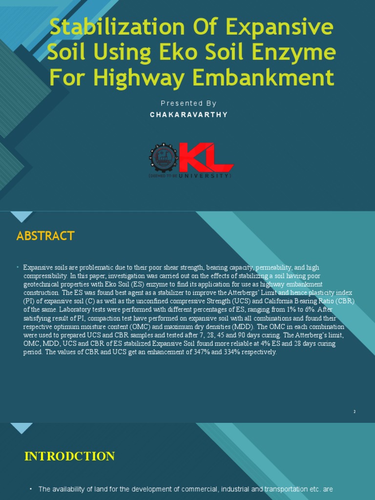 Stabilization of Expansive Soil Using Eko Soil Enzyme | PDF | Soil ...