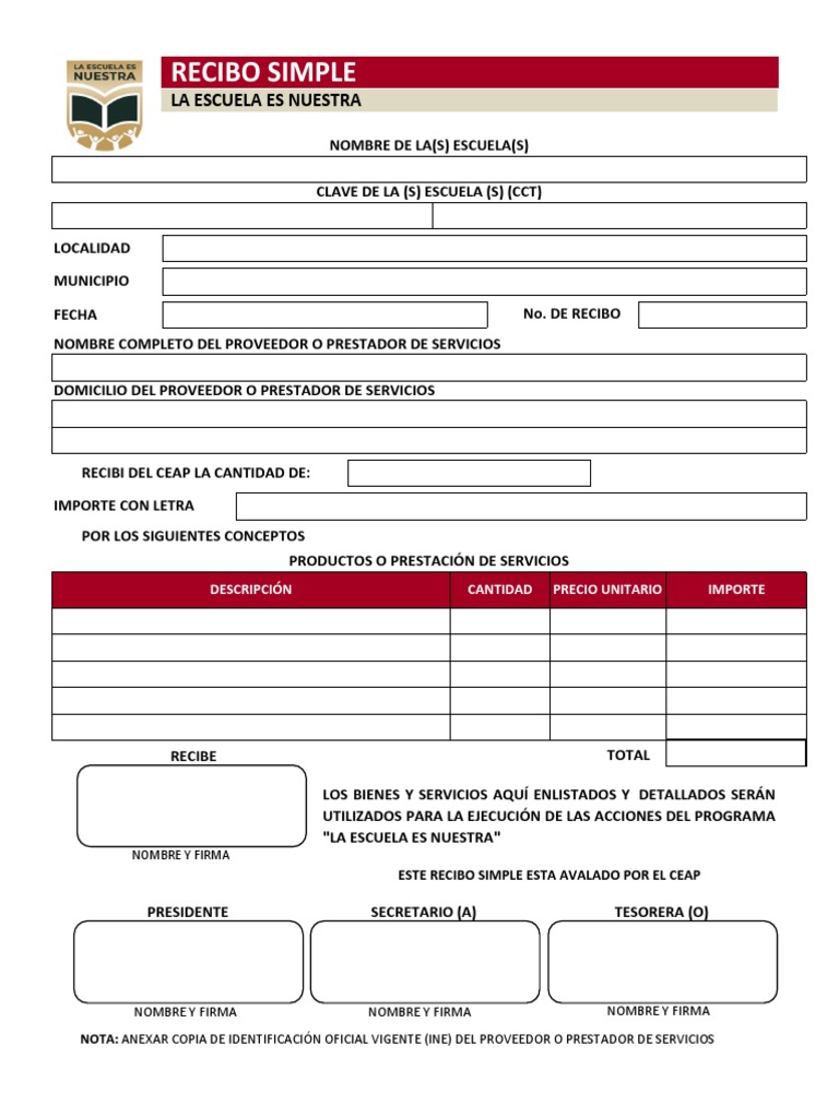 Formato Recibo Simple 2021 | PDF