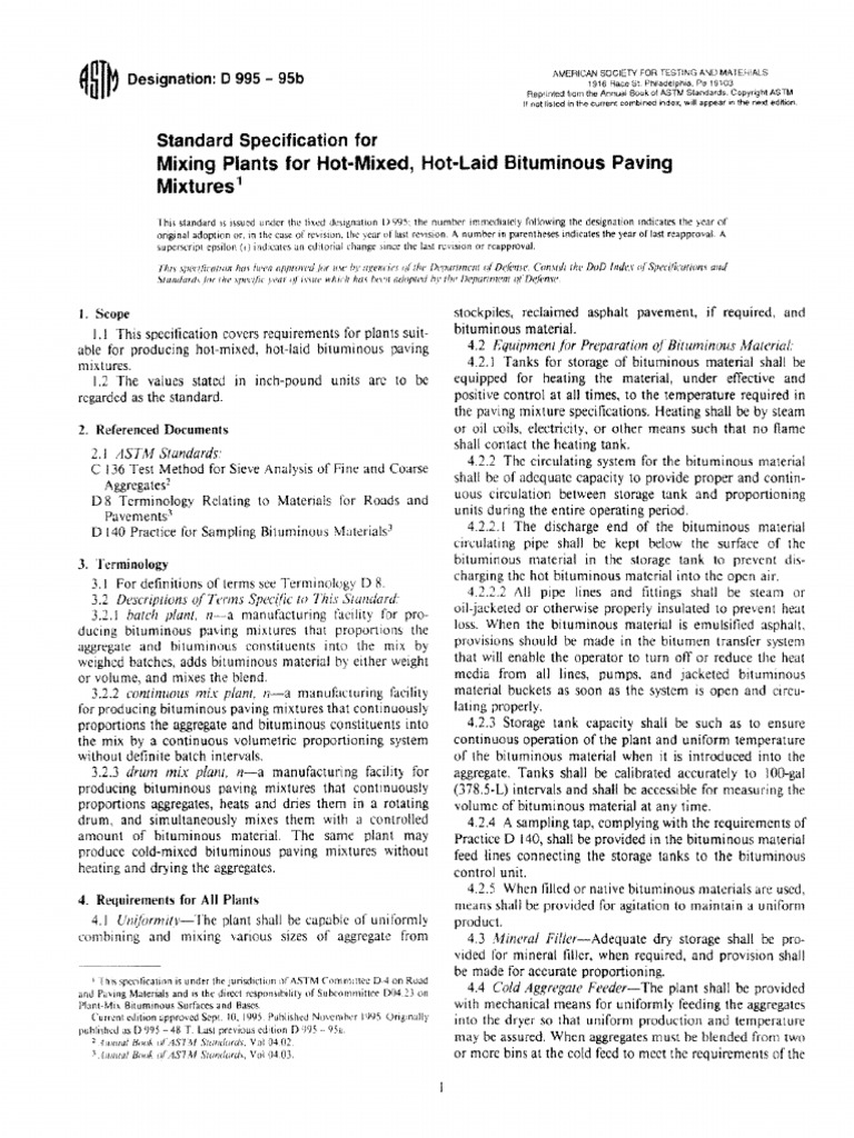 Astm D995-96 | PDF