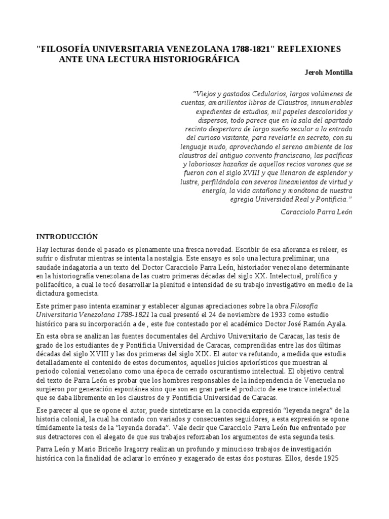Análisis de la filosofía universitaria venezolana durante la transición ...