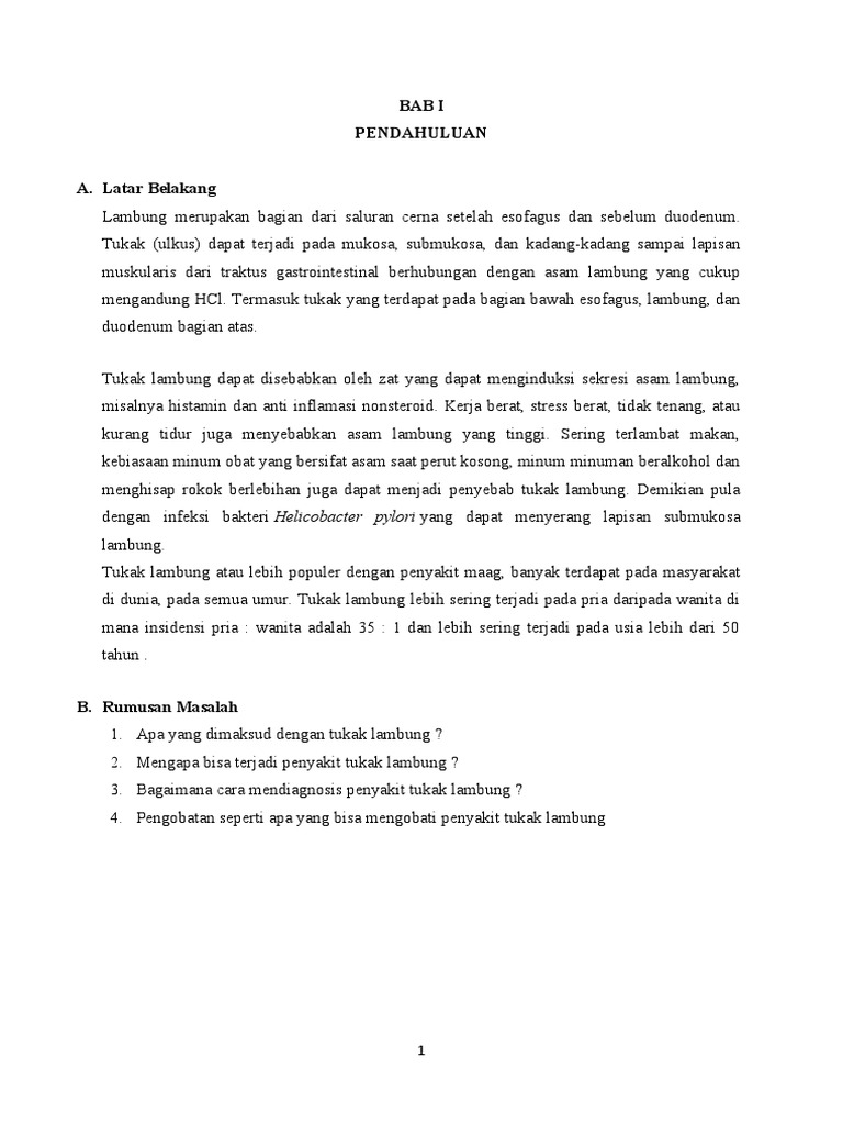Makalah Tukak Lambung | PDF
