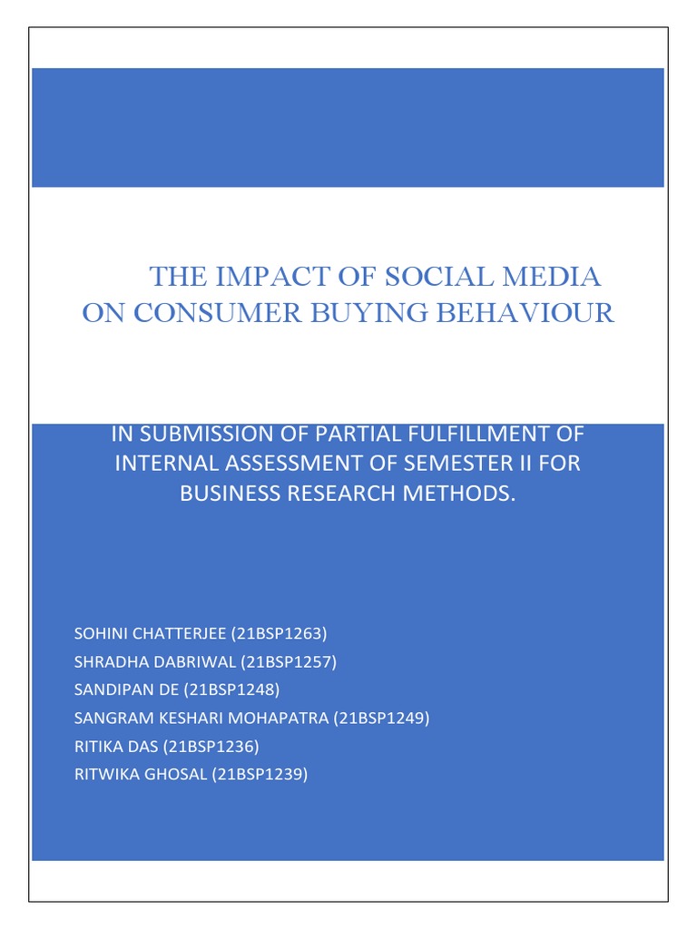 Proposal - The Impact of Social Media On Consumer Buying Behaviour ...