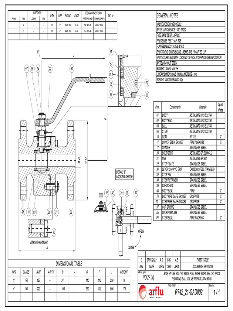 Ball Valve Drawing | PDF