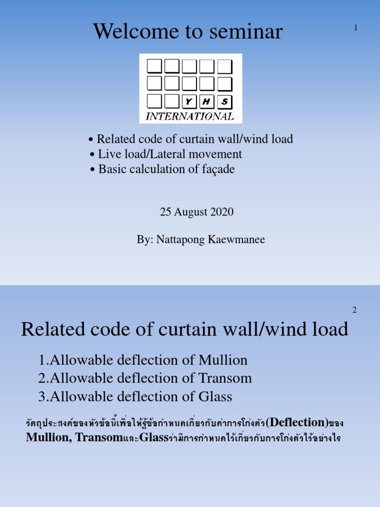 Welcome To Seminar: - Related Code of Curtain Wall/wind Load - Live ...