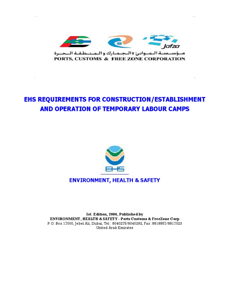Temporary Labour Camps - EHS Requirements | PDF | Toilet | Room