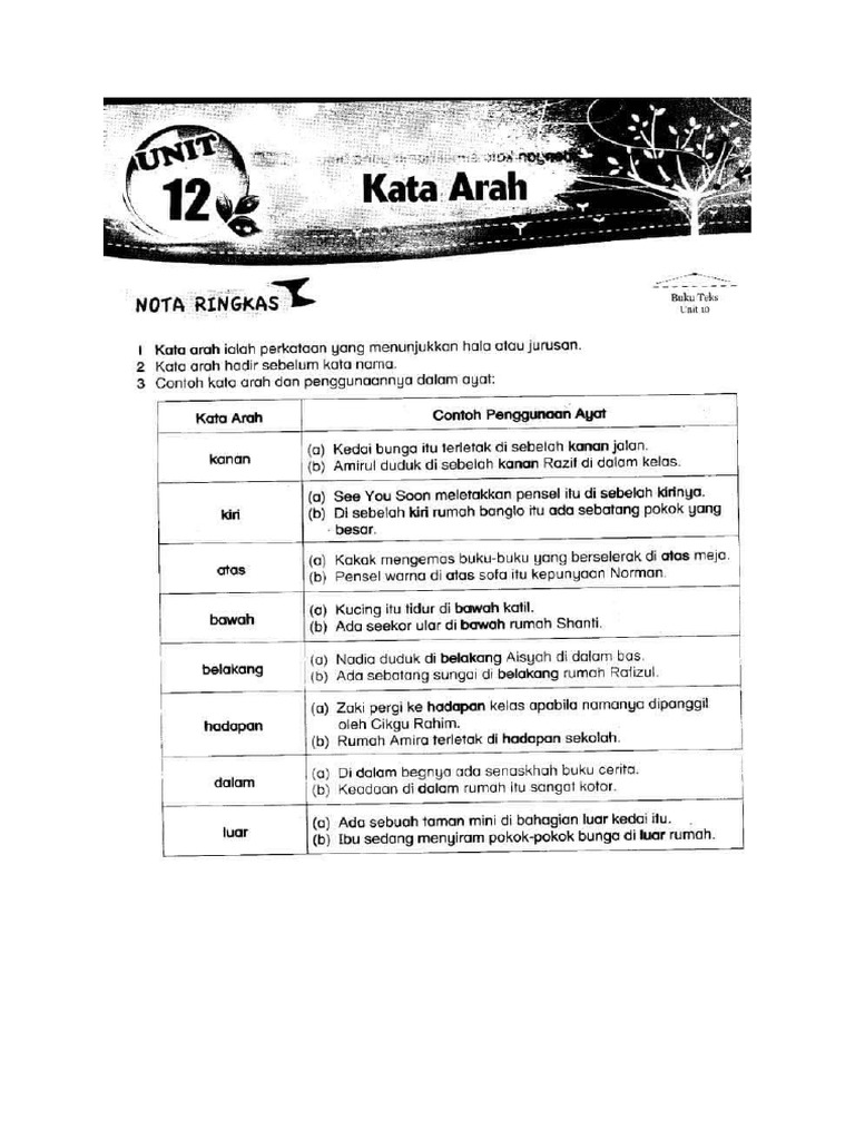 Nota Kata Arah | PDF