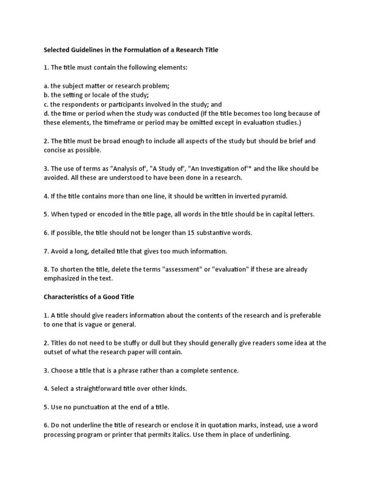 Research Title Formulation Guide | PDF | Linguistics | Cognitive Science