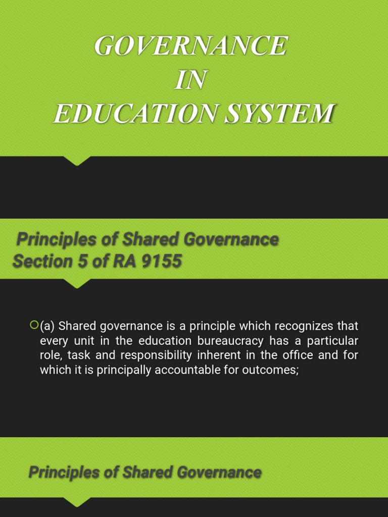 Governance in Education System | PDF | Governance | Learning