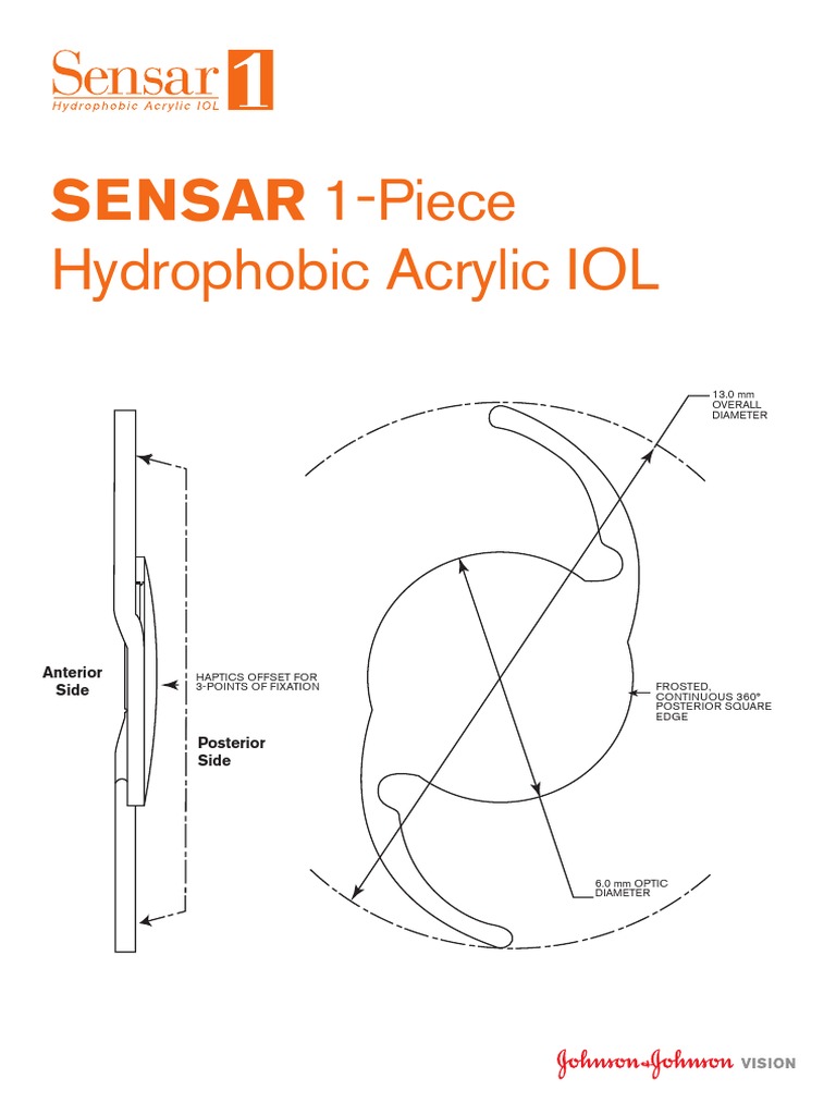 Sensar 1 Piece - AAB00 | PDF | Ophthalmology | Lenses