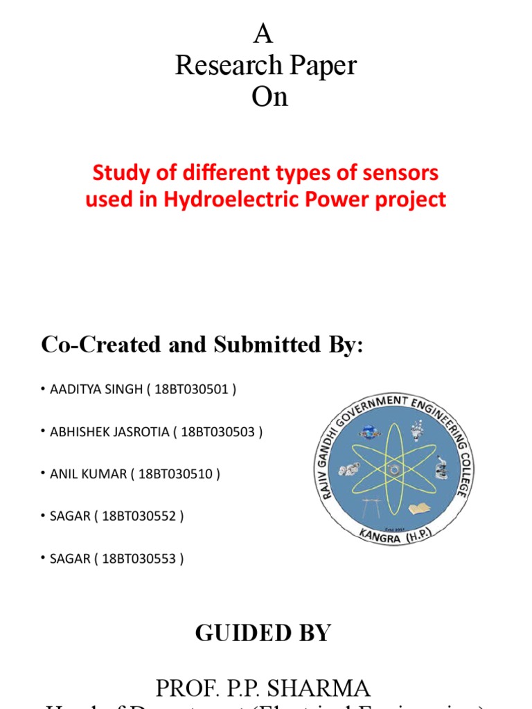 A Research Paper On: Study of Different Types of Sensors Used in ...
