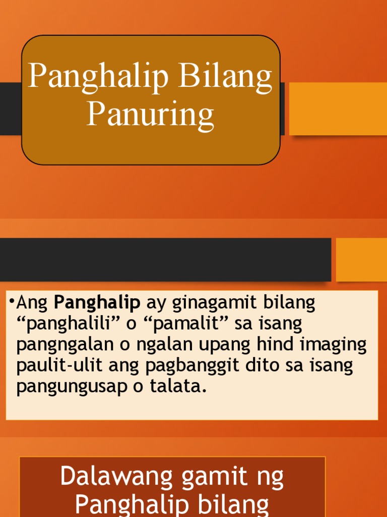 Aralin 2 4 Panghalip Bilang Panuring | PDF