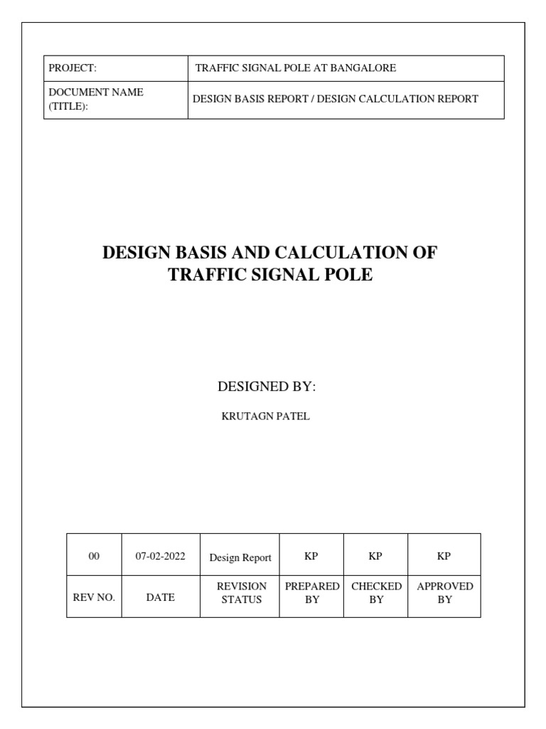 Traffic Signal Pole Design Report | PDF | Computer Science | Computing