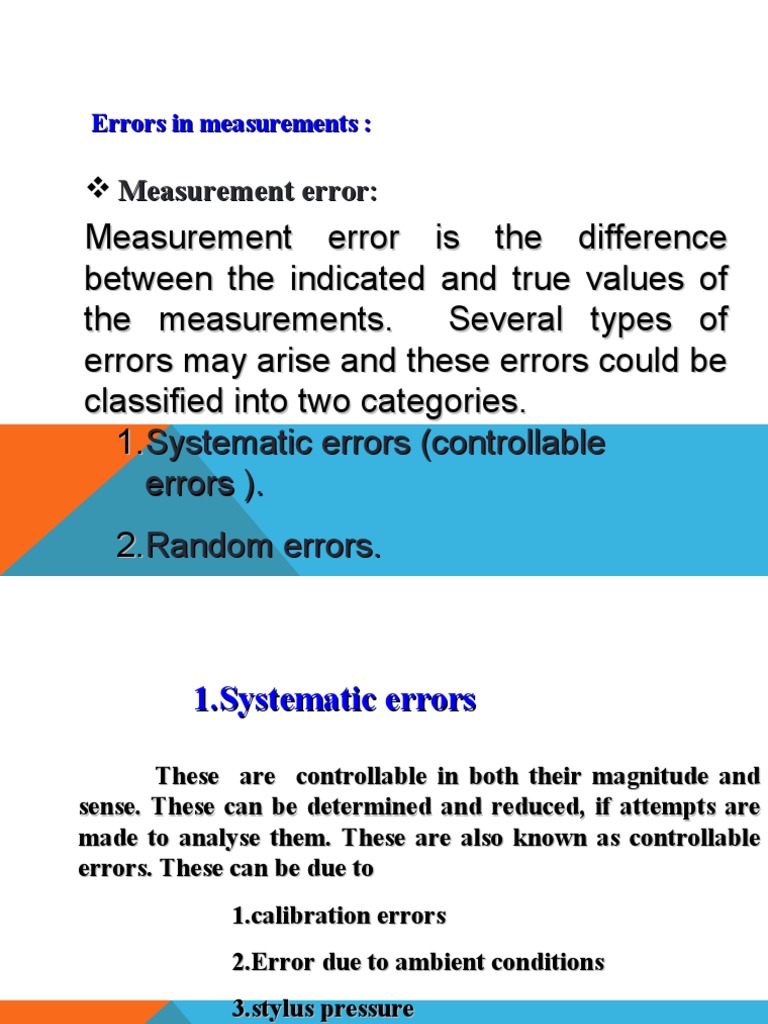 Errors - Calibration | PDF | Calibration | Observational Error