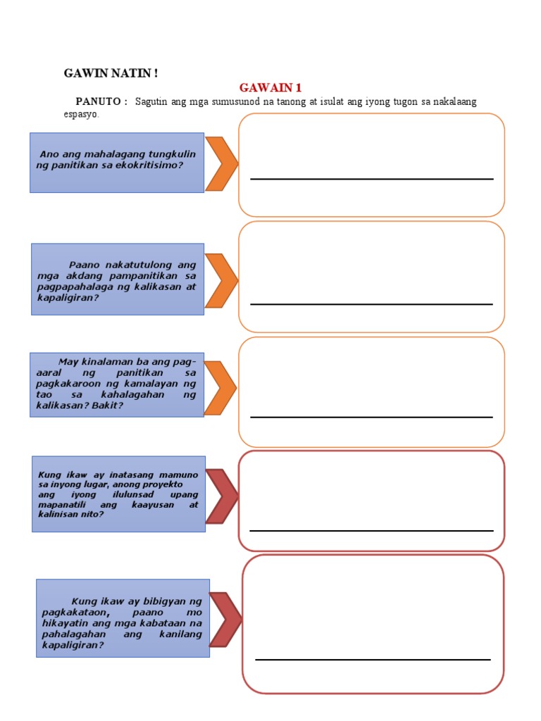 Gawin Natin !: Gawain 1 | PDF