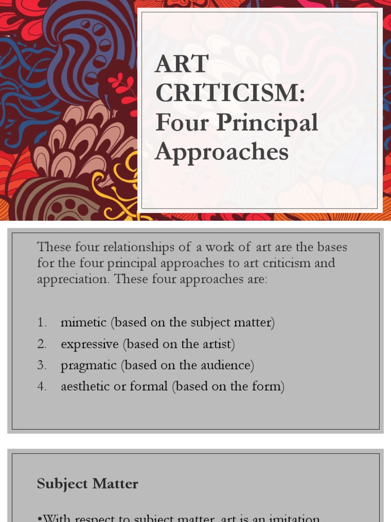Art Criticism | PDF | Aesthetics | The Arts