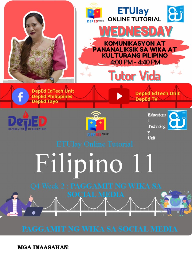 ETUlay - Modyul 3 - Paggamit NG Wika Sa Social Media - Komunikasyon | PDF