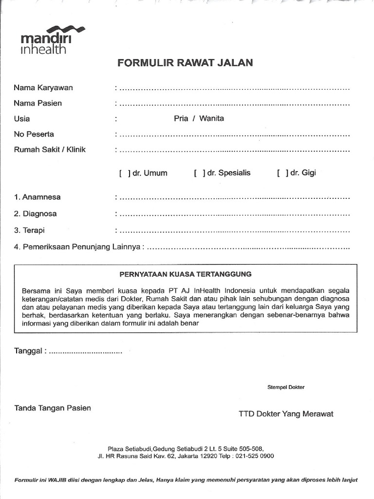 Form Rawat Jalan | PDF
