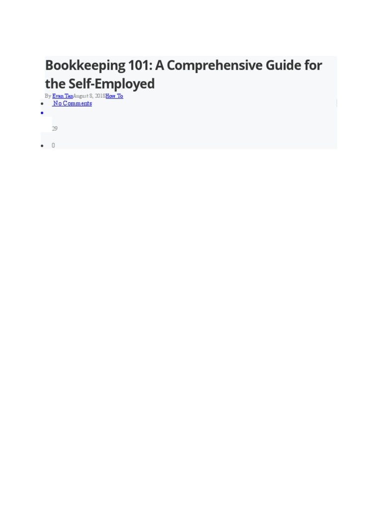 Bookkeeping 101 | PDF | Bookkeeping | Accounting