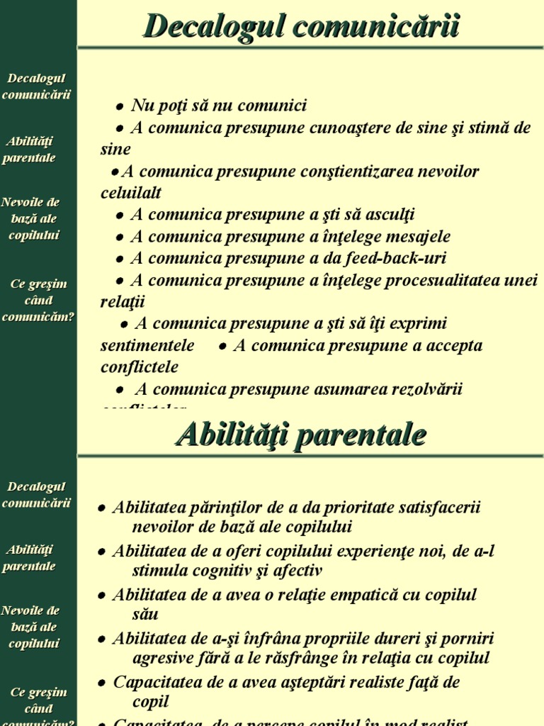 Comunicare Copil-Parinte | PDF