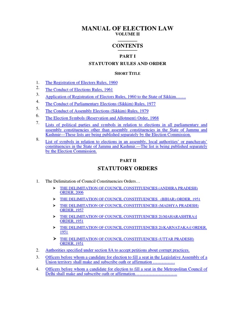 Election Law Manual: Volume II | PDF | Governance | Justice