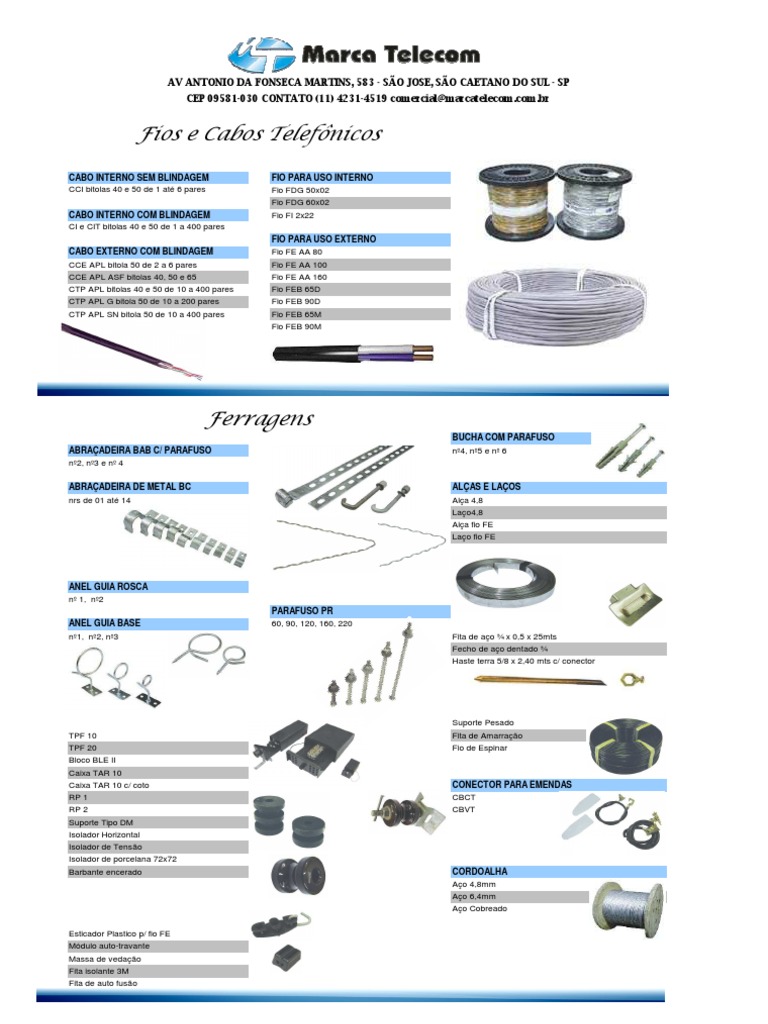 Catalogo Marca Telecom | PDF | Equipamento de telefonia | Telecomunicações