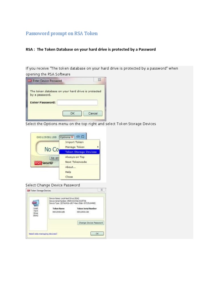 Passoword Prompt On RSA Token | PDF