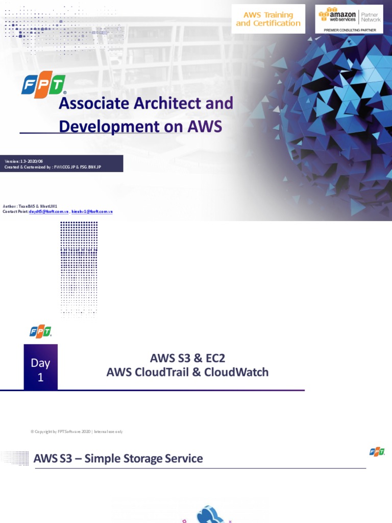 Day 01 Slide AWS S3 EC2 CloudWatch CloudTrail | PDF | Computing ...
