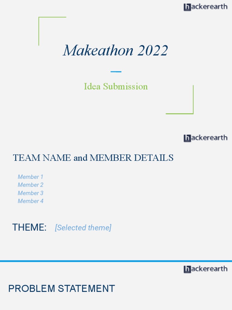 Makeathon 2022 - Idea Submission Templatefdd0753 | PDF