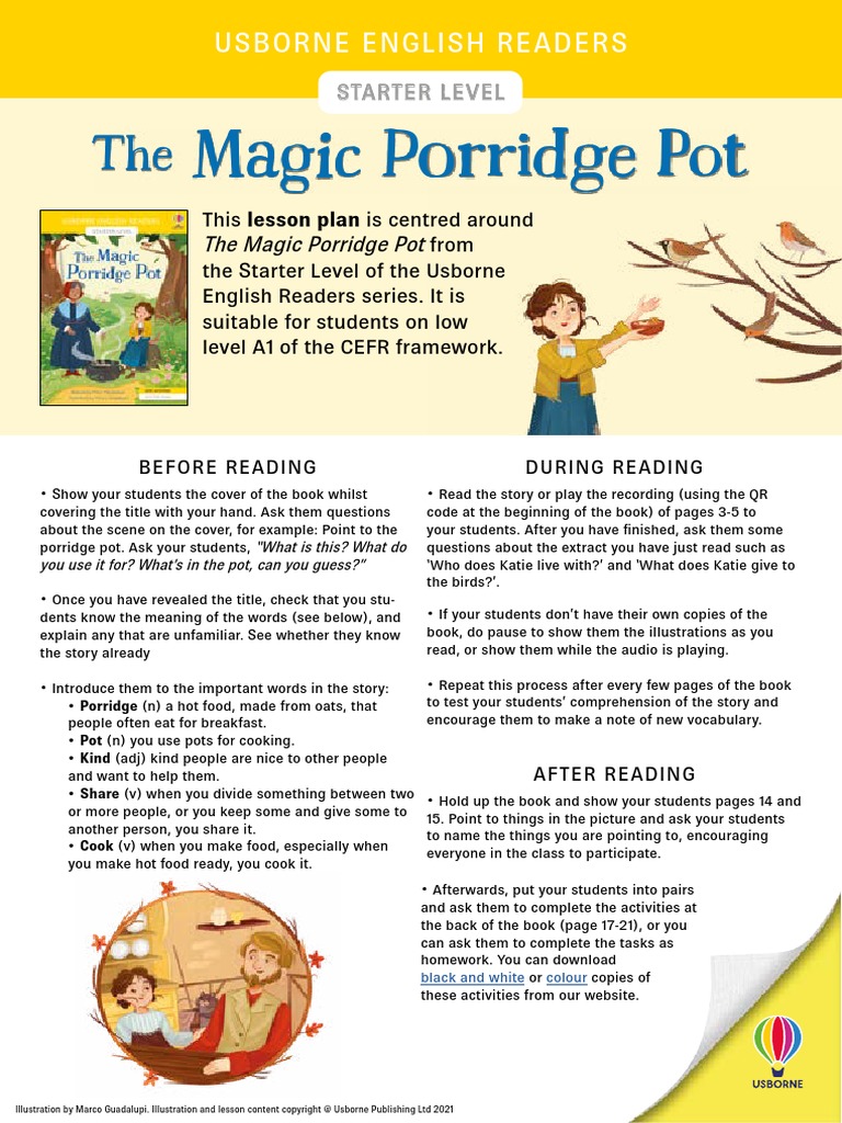 The Magic Porridge Pot Lesson Plan | PDF | Books | Cognition