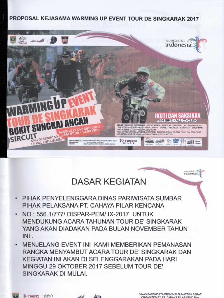 Proposal Kerjasama Warming Up Event Tour de Singkarak | PDF