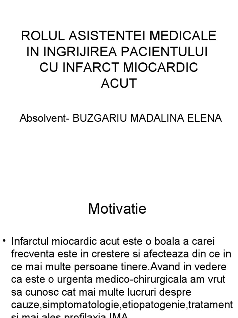 Buzgariu Rolul Asistentei Medicale in Ingrijirea Pacientului Cu Infarct ...