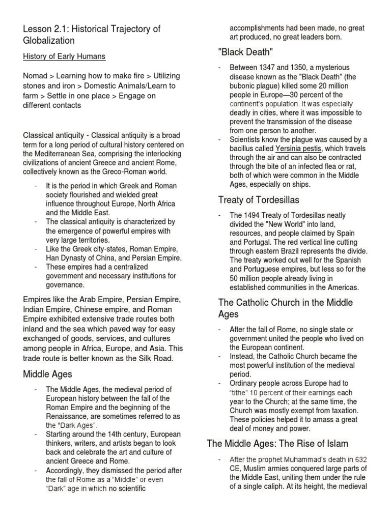 Lesson 2.1 Historical Trajectory | PDF | Renaissance | Middle Ages