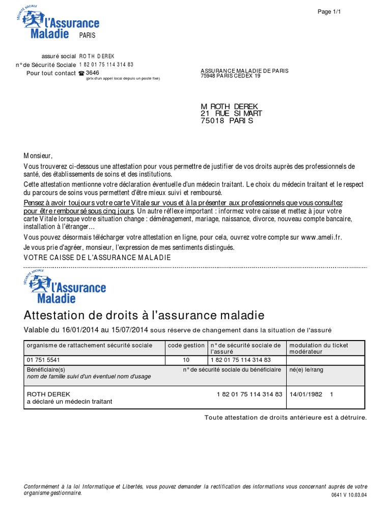 Attestation Droits | PDF | Droit