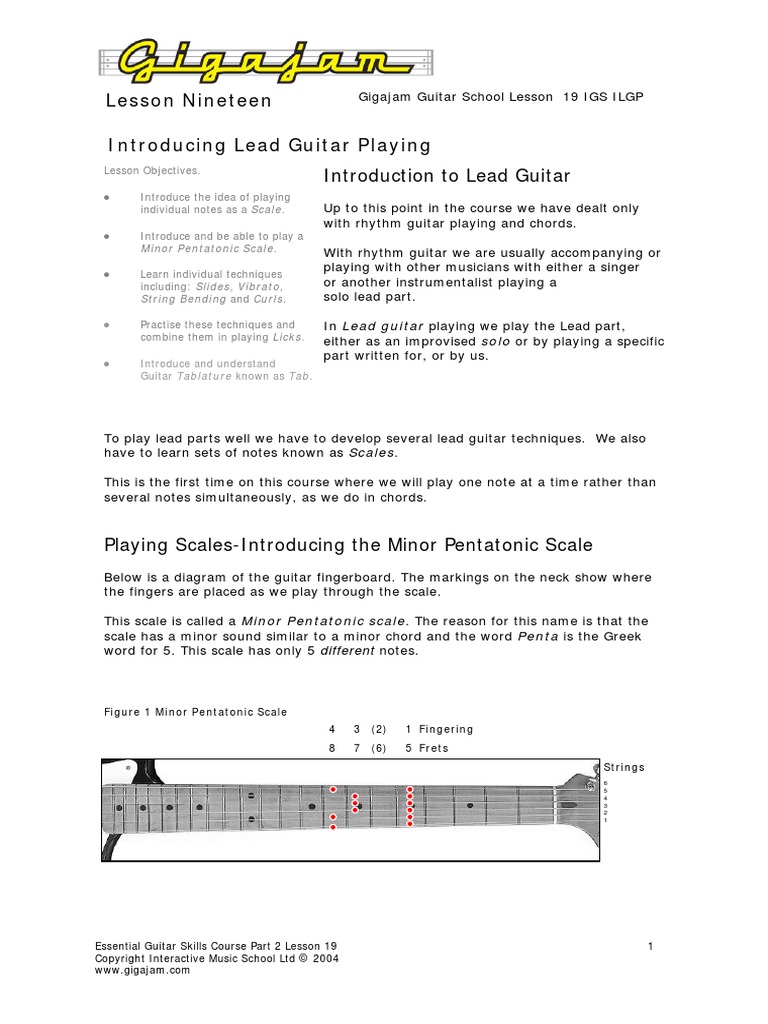 Lesson019.introduction To Playing Lead Guitar | PDF | Guitars | Guitar ...