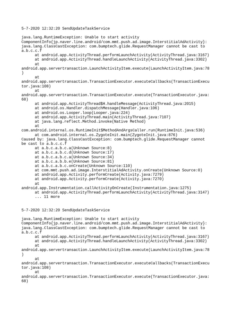 Crashlogs Pdf Java Programming Language Android Operating System