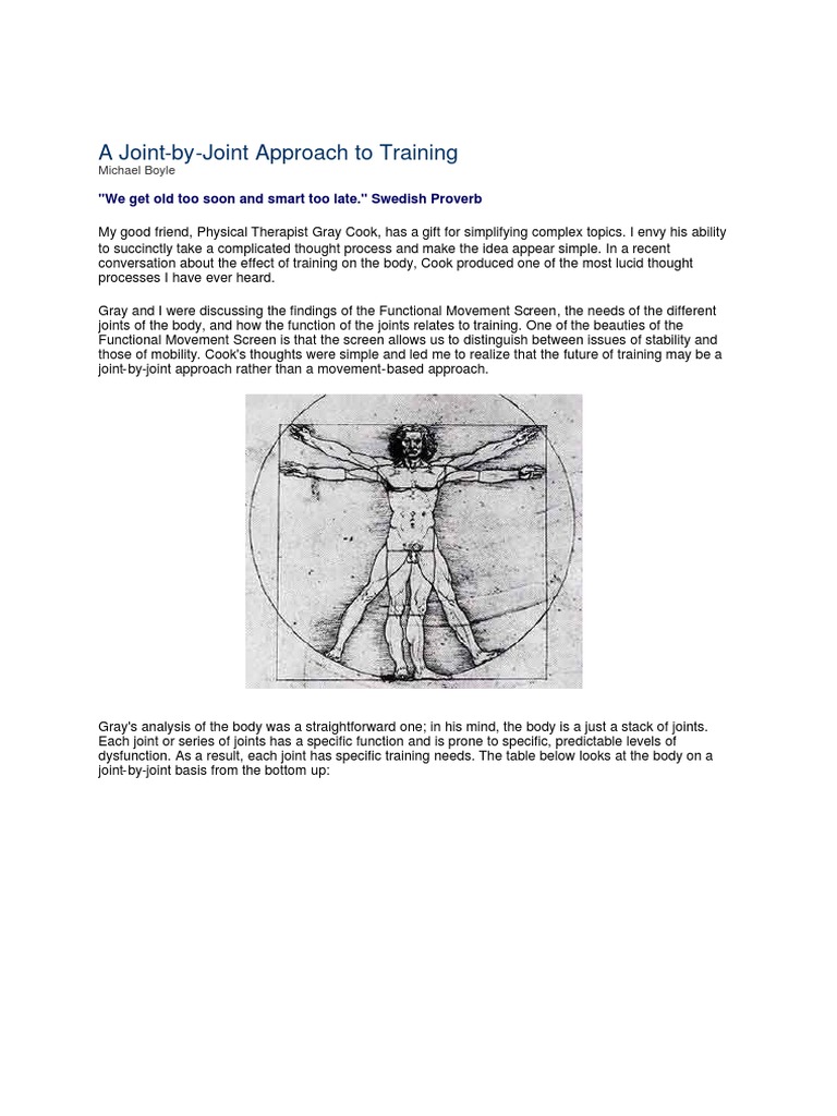 A Joint by Joint Approach To Training | PDF | Anatomical Terms Of ...