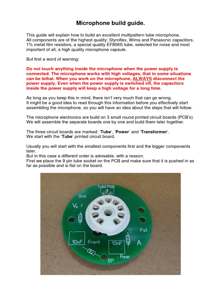 Vintage New U47 Build Guide | PDF | Printed Circuit Board | Electrical ...