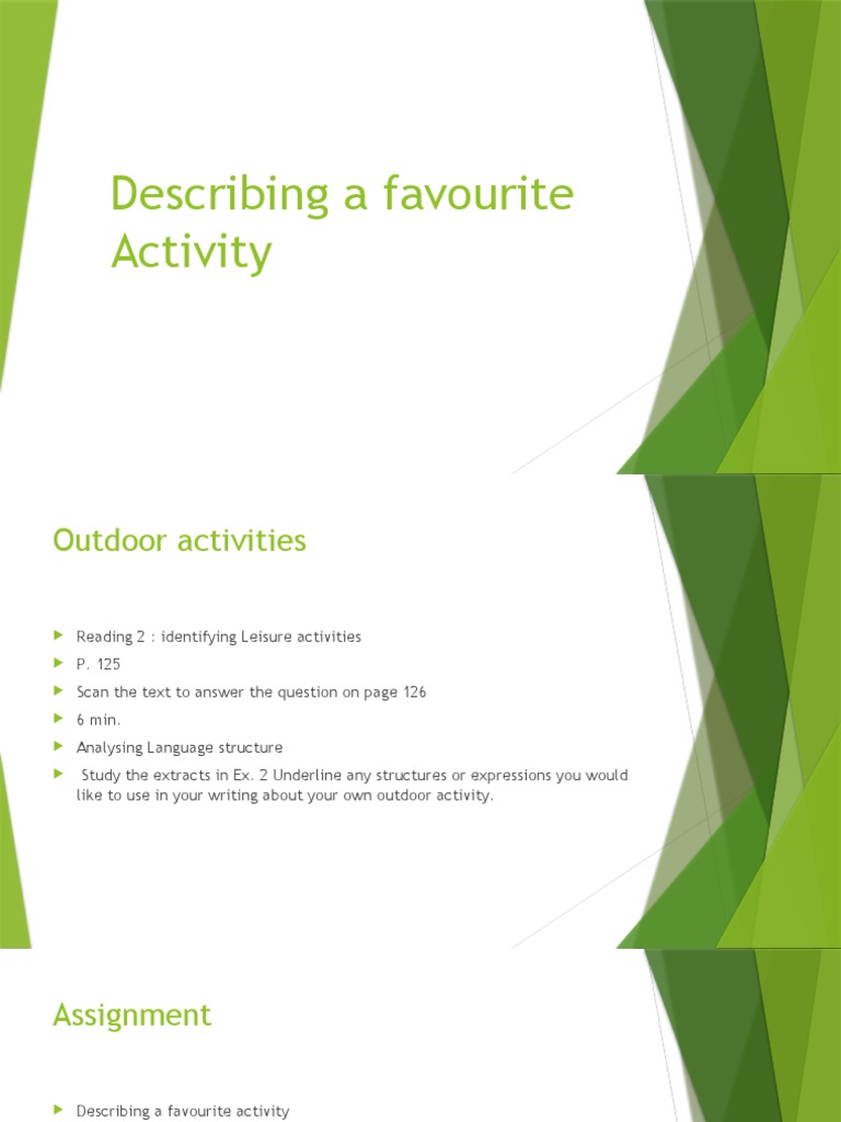 Describing A Fav. Activity | PDF