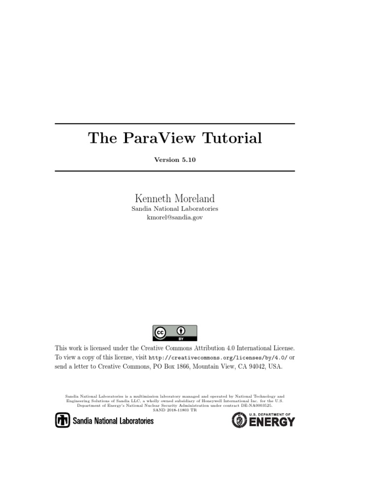The Paraview Tutorial: Kenneth Moreland | PDF | Graphical User ...