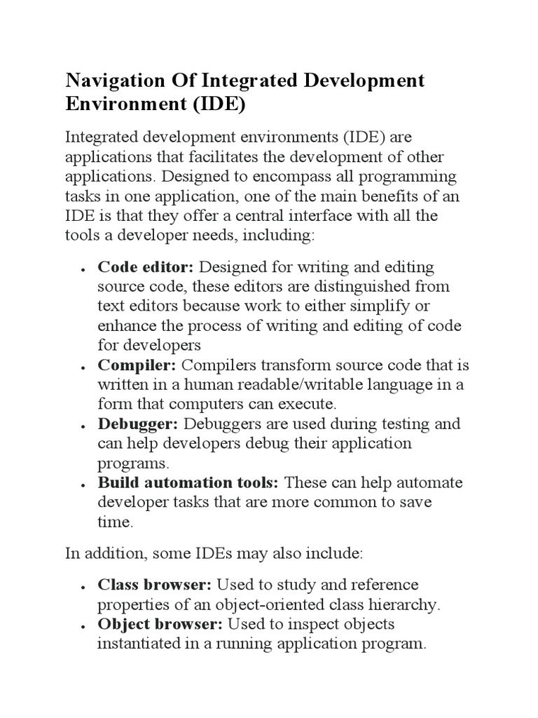 PR 2 Navigation of Integrated Development Environment | PDF | Art ...