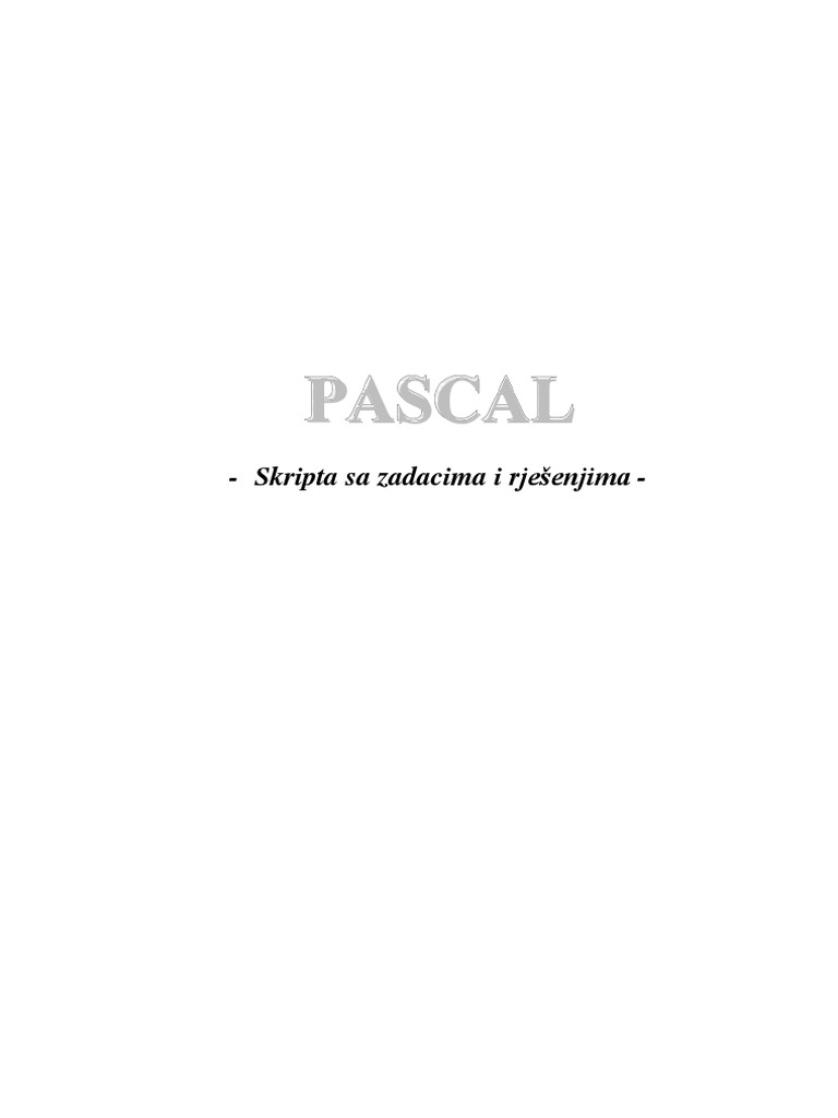 Skripta Pascal | PDF