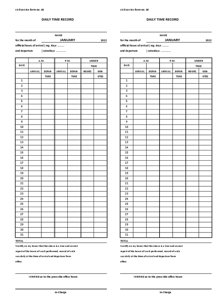 Daily Time Record Daily Time Record | PDF